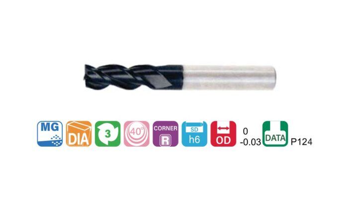 FDSR-3 | Dao phay ngón góc R 3 me phủ kim cương, 40° - Jian Chen